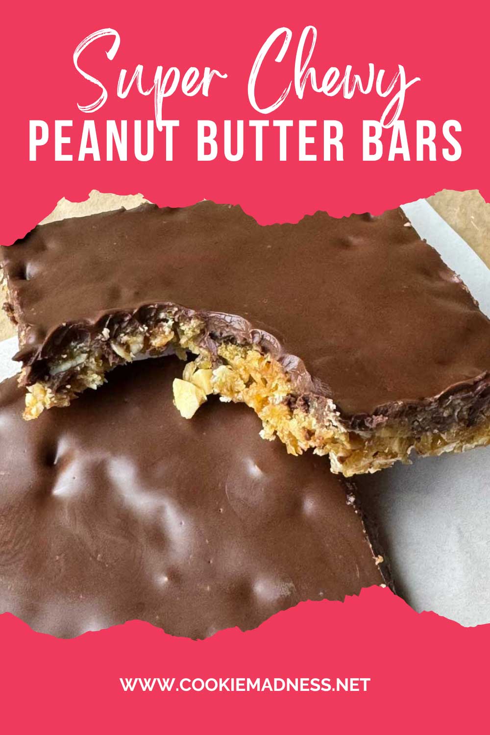 Chewy Chocolate Peanut Bars Recipe - Cookie Madness